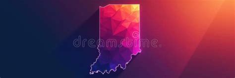 Indiana State Vector Outline Map Minimalist Style Symbol Icon Stock Illustration