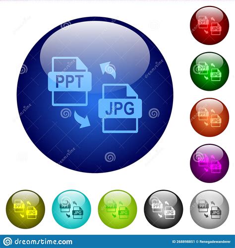 PPT File Conversion Color Glass Buttons Stock Illustration Illustration Of Information