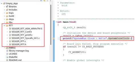 modustoolbox如何使用rtt代替串口printf输出调试信息 infineon developer community