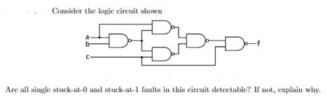 solved consider the logic circuit shown are all single stuck at 0 and