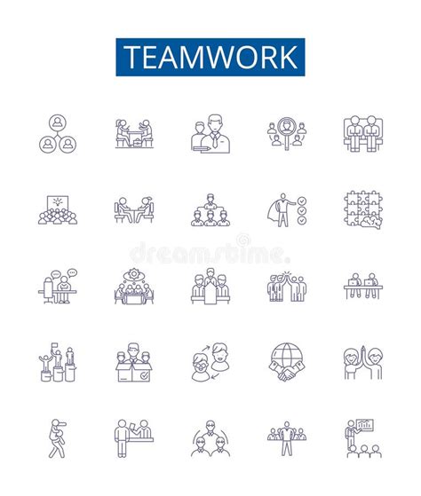 Teamwork Line Icons Signs Set Design Collection Of Collaboration Cooperation Synergy