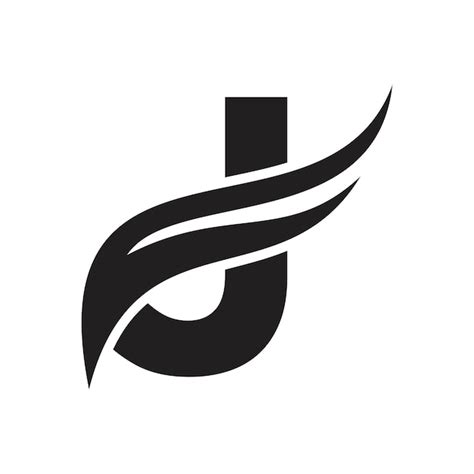 J 윙 로고 디자인 교통 로고 레터 J와 윙 컨셉 프리미엄 벡터