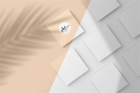 Square Business Card Mockup Mockupnest Free And Premium Product Mock Ups