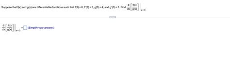 solved suppose that f x ﻿and g x ﻿are differentiable