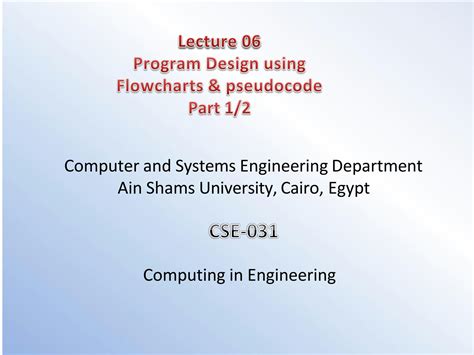 Solution Cse031 Lecture 06 Flowcharts Pseudocode Part I Studypool
