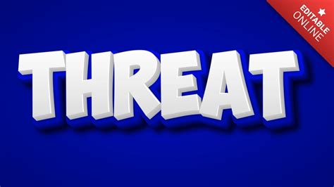 Threat Blue 3d Style Text Effect Generator