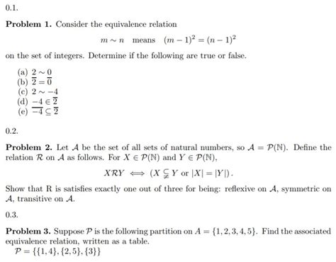 solved 0 1 problem 1 consider the equivalence relatiorn m~