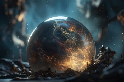 Premium Ai Image A Sphere With A Lightning In The Center