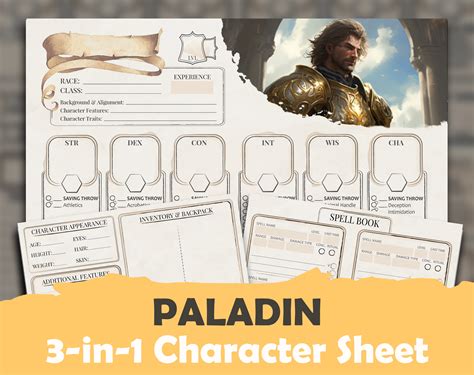 Dnd 5e Paladin Character Sheet High Quality Fillable Pdf For 5th