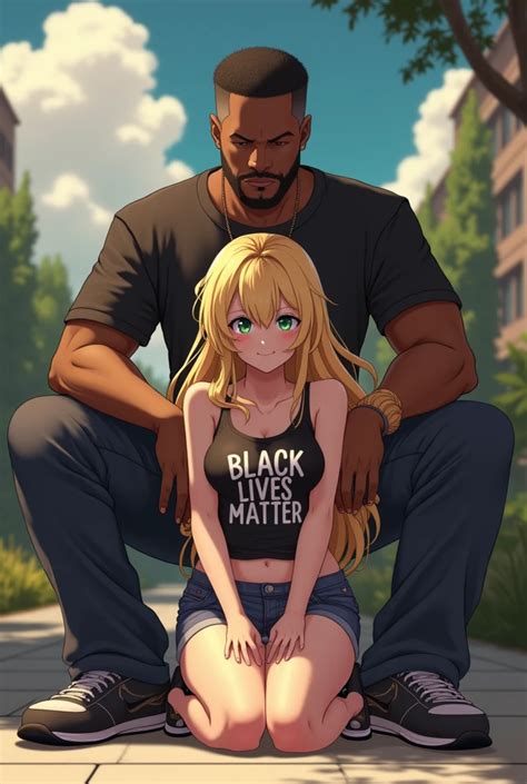 An Anime Girl With Big Breasts And Blonde Hair Who Goes Down On Her
