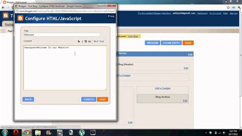 How To Get Continuous Scrollingmoving Text In Blogger Youtube