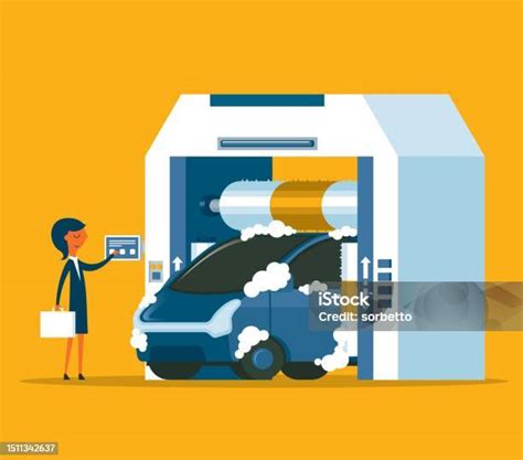 자동 세탁기에서 세차 사업가 세차장에 대한 스톡 벡터 아트 및 기타 이미지 세차장 자동 교통 Istock