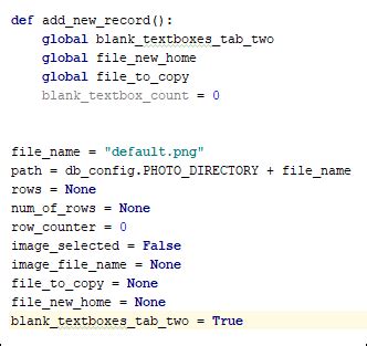Python Add New Record Button