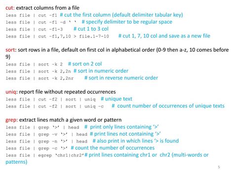 Ppt Linux Command Line Basics Iii Piping Commands For Text