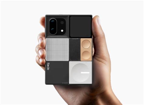 modular ai smartphone has swappable nodes on the back from speakers to