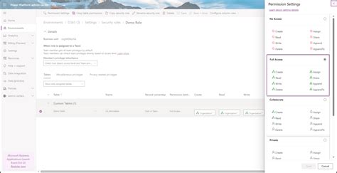 Power Platform Security Roles Modern Ui
