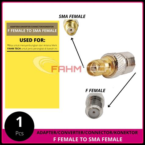 Jual Adapter Converter Connector Konektor F Female To Sma Female Shopee Indonesia