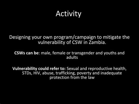 Commercial Sex Workers An Overview Of The Terminology And Intervention Design PPT Sexual