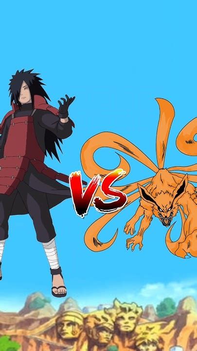 Madara Vs Kurama Nine Tail Fox Comparison Shorts Shorts Anime