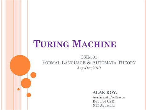 PPT Turing Machine PowerPoint Presentation Free Download ID 3936408