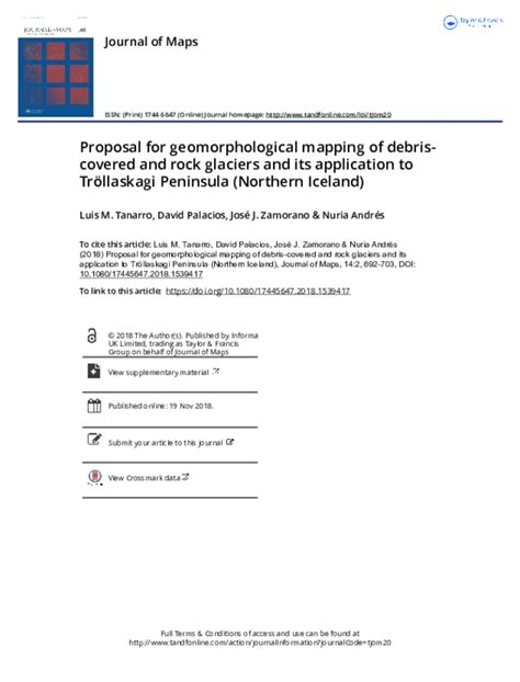 Pdf Proposal For Geomorphological Mapping Of Debris Covered And Rock