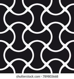 Tangled Overlapping Circles Geometric Seamless Vector Stock Vector