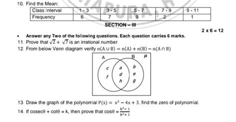 10 find the mean begin{tabular} { l c c c c c } hline