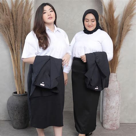 Jual Rinis [big Size] Rok Kerja A Line Maxi Size S L10 Premium Quality Shopee Indonesia