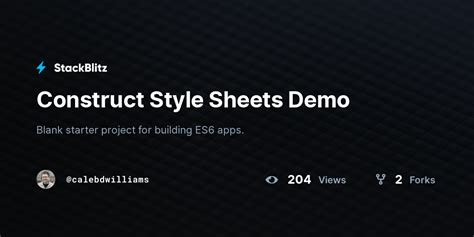 Construct Style Sheets Demo Stackblitz