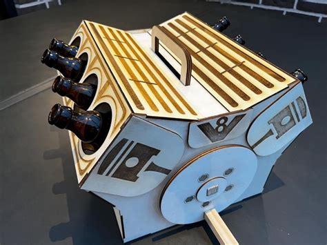 Beer Engine Beer V8 Beer Carrier Beer Caddy Laser Cut File Dxf Svg
