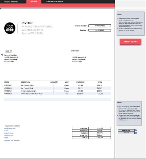 Editable Invoice Excel Template Printable Business Invoice Small Business Invoice Form