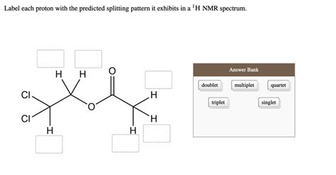 SOLVED Label Each Proton With The Predicted Splitting Pattern It Exhibits In A H NMR Spectrum