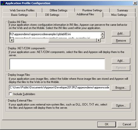 it is failing when the appeon web application tries fileexists for ini