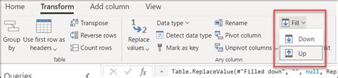 Fill Values In A Column Power Query Microsoft Learn
