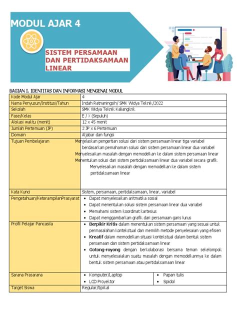 Modul 4 Sistem Persamaan Linear 3 Variabel Pdf
