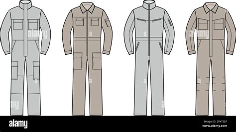 Mens Work Coverall Fashion Cad Stock Vector Image And Art Alamy