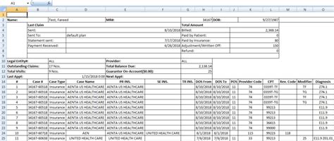 Sample Excel Detailed Patient Aging Report PracticeSuite Help