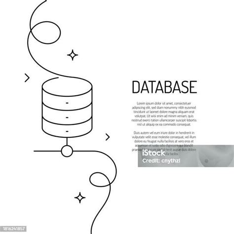 데이터베이스 아이콘의 연속 선 그리기입니다 손으로 그린 상징 벡터 일러스트 레이 션 데이터베이스에 대한 스톡 벡터 아트 및 기타 이미지 데이터베이스 라인아트 한붓