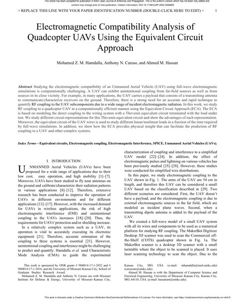 pdf electromagnetic compatibility analysis of quadcopter uavs using