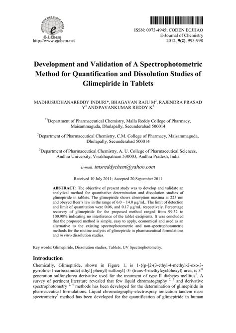 Pdf Development And Validation Of A Spectrophotometric Method For Quantification And