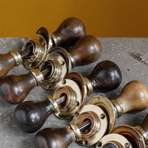 Set Of Eight Stained Oak Door Knobs Lassco Englands Prime
