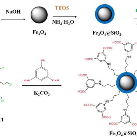 Schematic Of The Synthesis Of Fe3O4 SiO2 ATPA Download Scientific Diagram