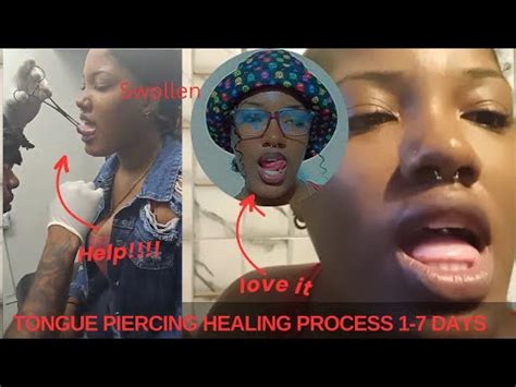 Tongue Piercing Healing Process 1 7 Days 🤢jussimplyleisha Youtube
