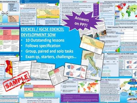 IGCSE Geography DEVELOPMENT SoW Edexcel Edexcel International Development Gap IGOs NGOs