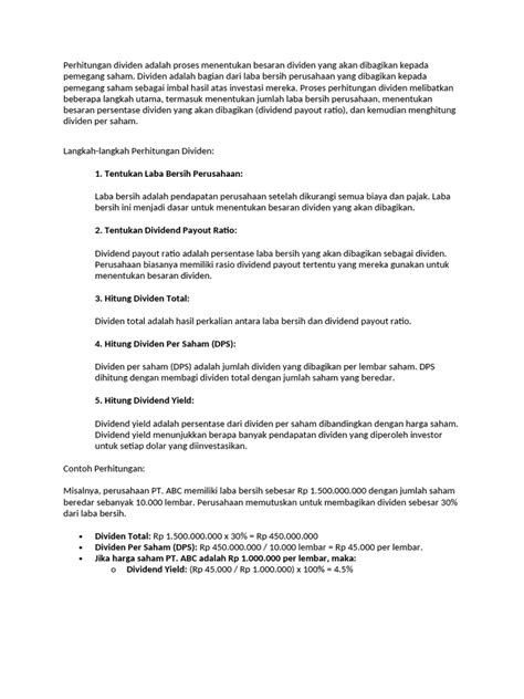 Rumus Dan Contoh Dividen Pdf