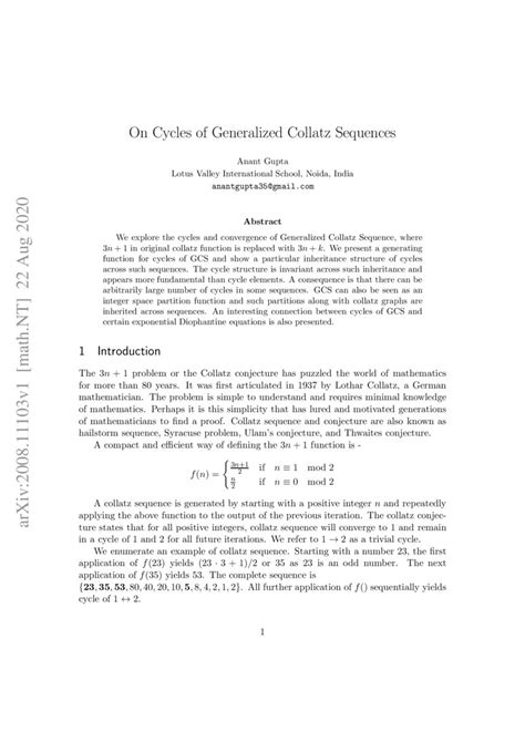 On Cycles Of Generalized Collatz Sequences Deepai