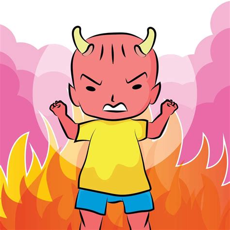 Angry Devil In Hell 10595630 Vector Art At Vecteezy