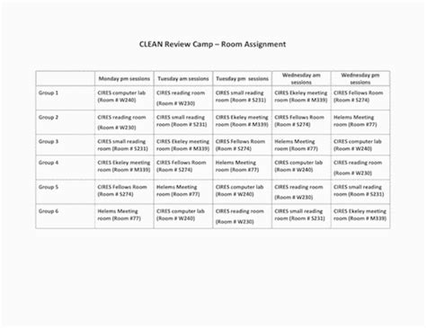 Room Assignments