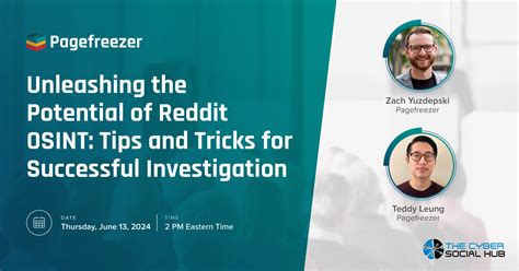 Upcoming Webinar Unleashing The Potential Of Reddit Osint Tips And