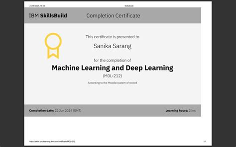 Machinelearning Deeplearning Ai Ibm Skillsbuild Learning